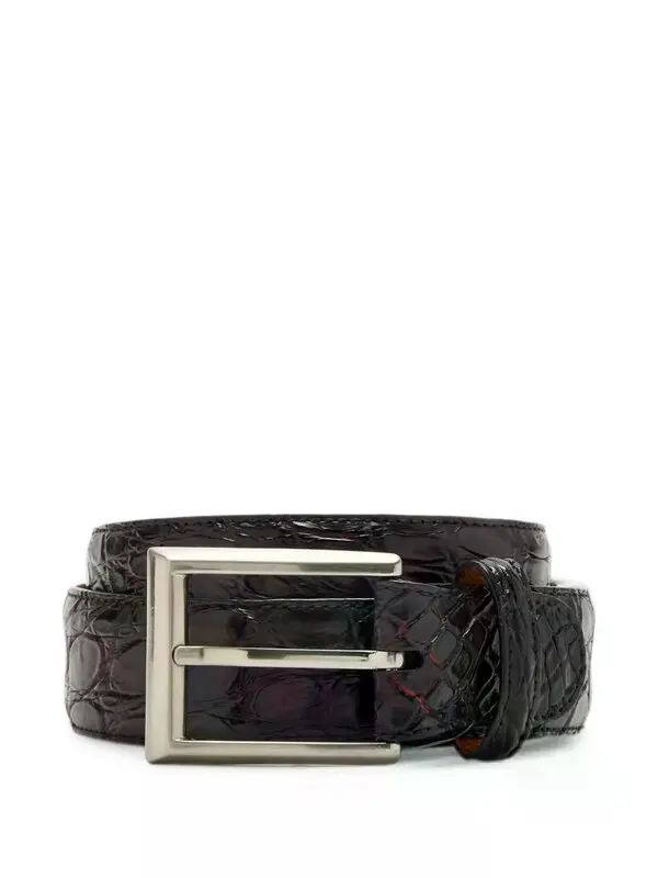 Magnanni Cocoarcade Crocodile-embossed Leather Belt