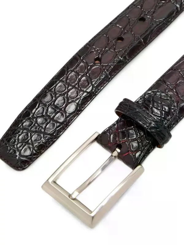 Magnanni Cocoarcade Crocodile-embossed Leather Belt