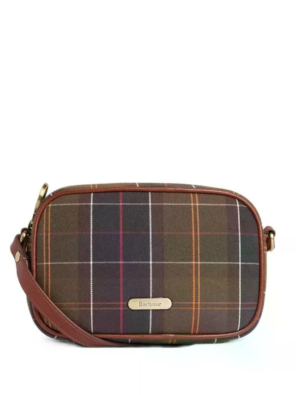 Barbour Tartan-pattern Leather-trim Shoulder Bag