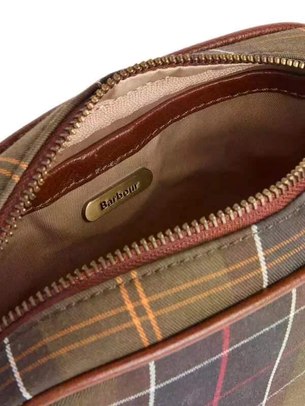 Barbour Tartan-pattern Leather-trim Shoulder Bag