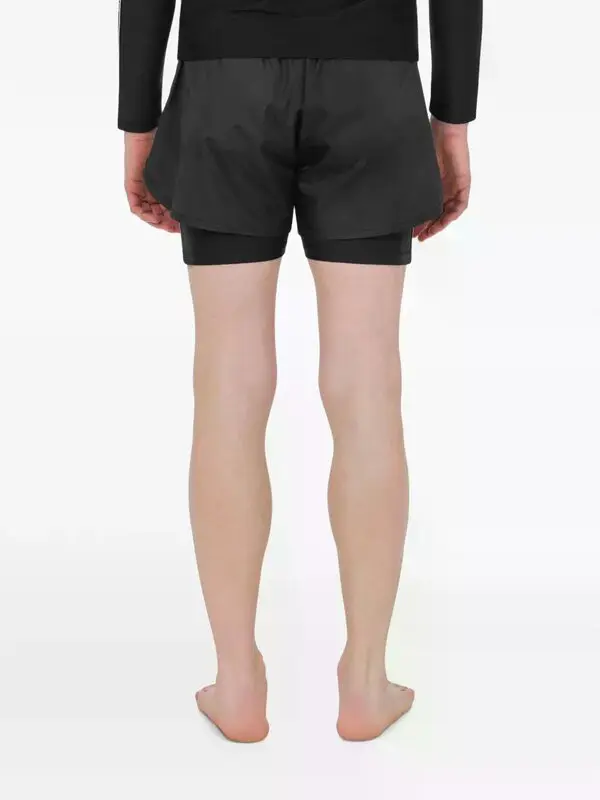 Moschino Logo-print Layered Shorts - Black