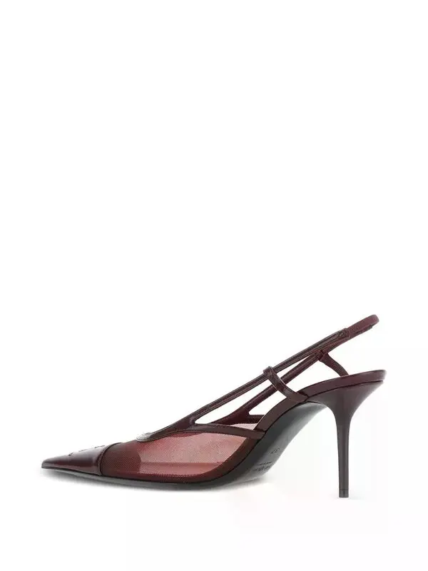 Saint Laurent Renée Mesh-panelled Pumps - Brown