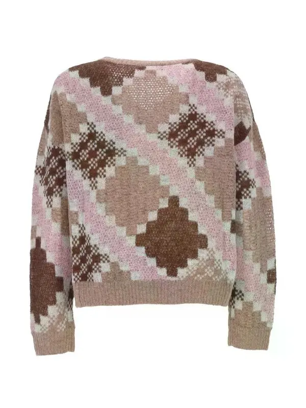 PENNYBLACK Argyle-knit V-neck Sweater