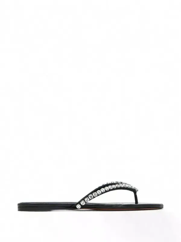 Amina Muaddi Gigi Crystal-embellished Thong Sandals - Black