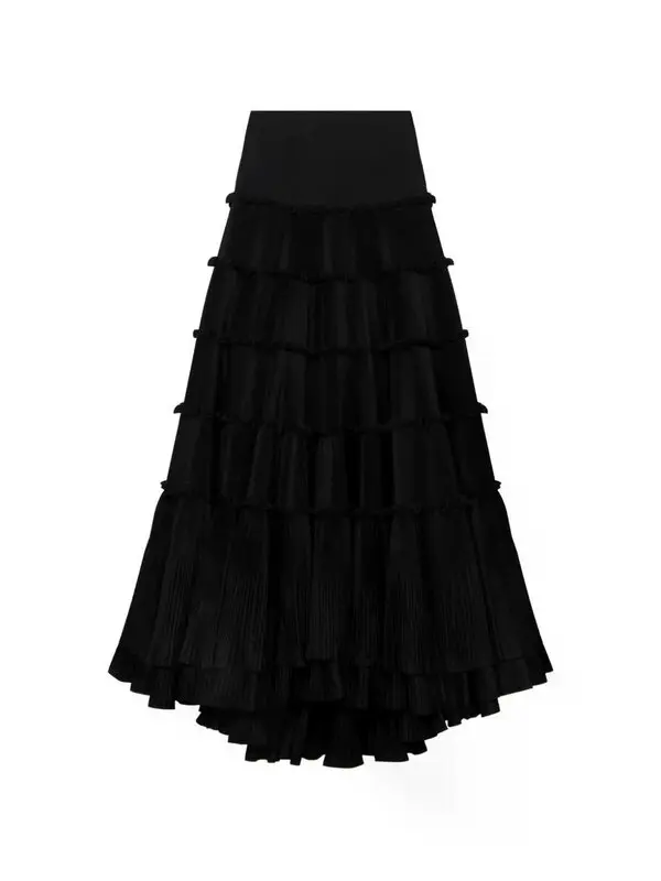Blumarine Pleated Ruffled Maxi Skirt