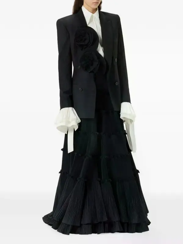 Blumarine Pleated Ruffled Maxi Skirt