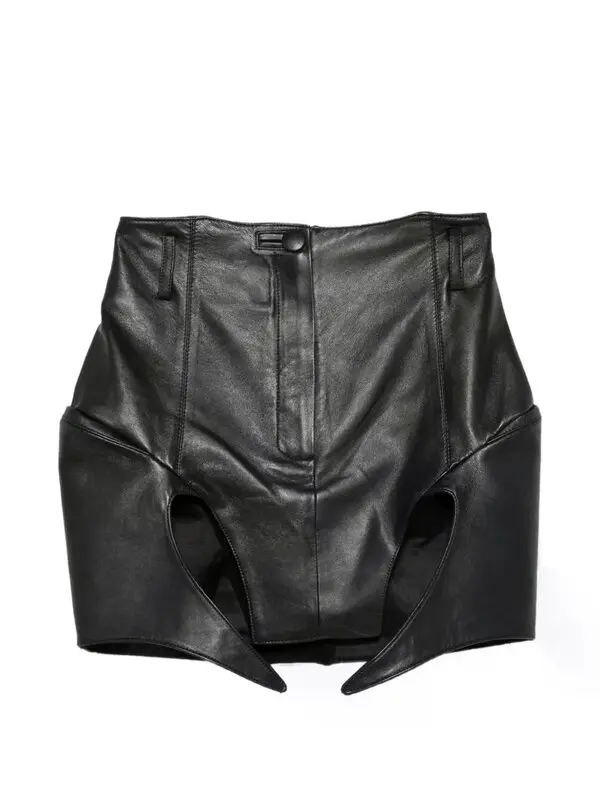 MITILIANE COUTURE Cut-out Leather Mini Skirt