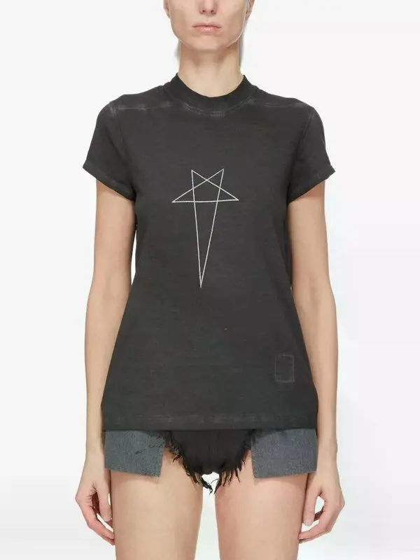 Rick Owens Pentagram-print T-shirt - Black