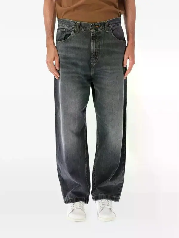 Carhartt Work In Progress Brandon Logo-patch Washed Jeans - Black