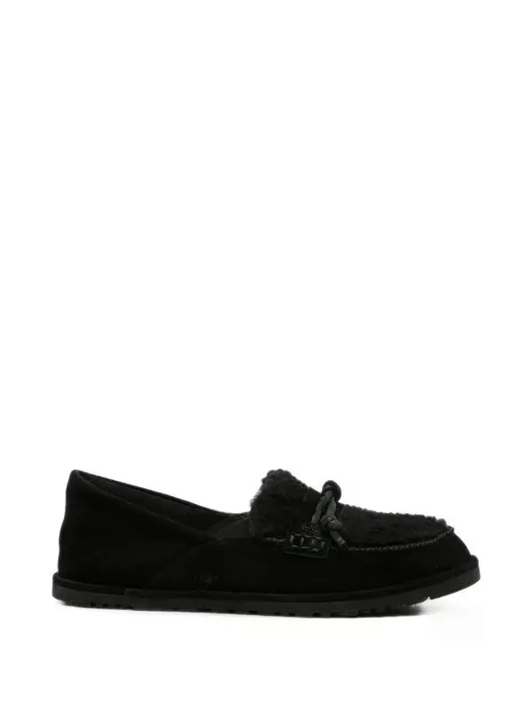 UGG Zora Shearling-trim Bow Loafers