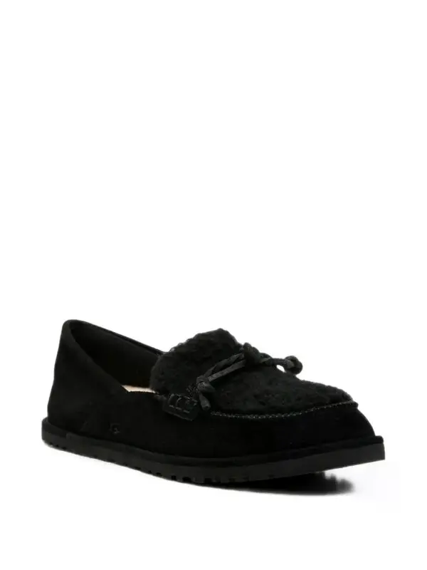 UGG Zora Shearling-trim Bow Loafers