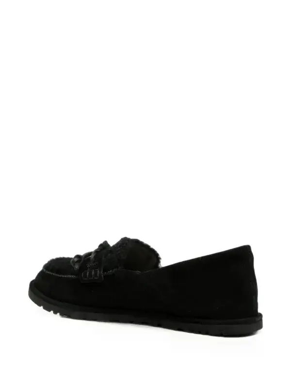 UGG Zora Shearling-trim Bow Loafers