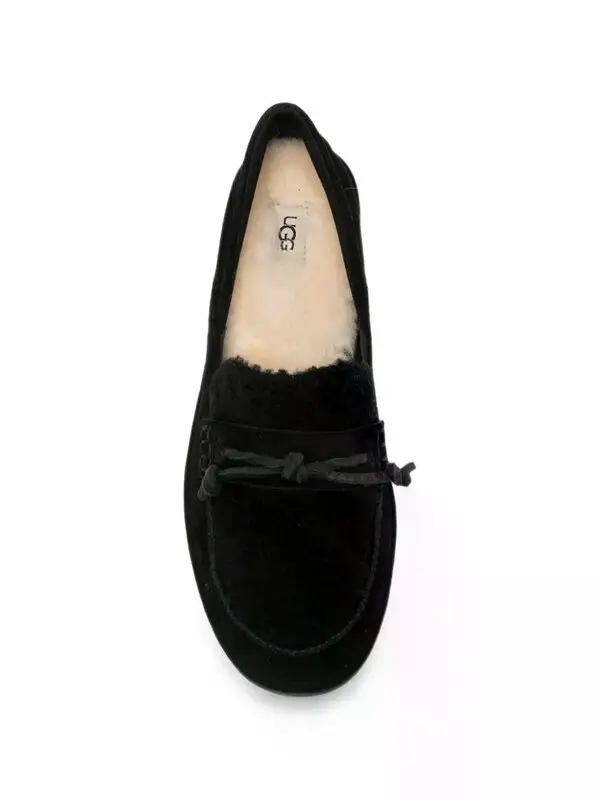 UGG Zora Shearling-trim Bow Loafers
