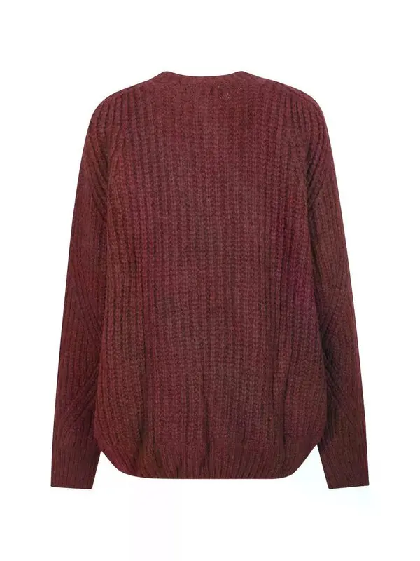 ROTATE BY BIRGER CHRISTENSEN Logo-intarsia Ribbed-knit Sweater