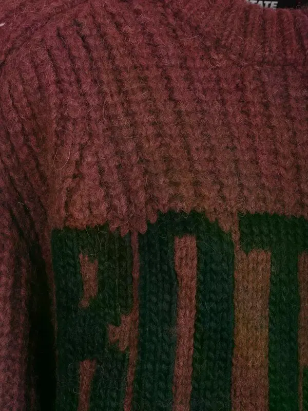 ROTATE BY BIRGER CHRISTENSEN Logo-intarsia Ribbed-knit Sweater