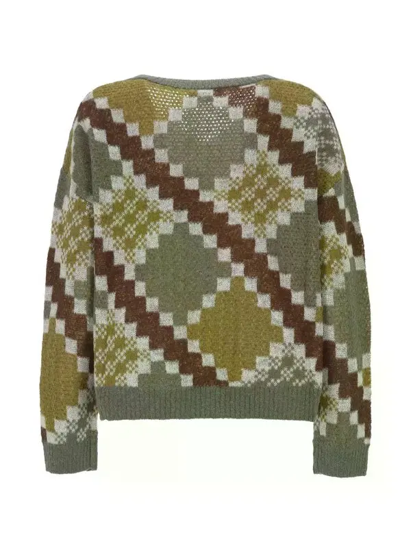 PENNYBLACK Argyle-knit V-neck Sweater