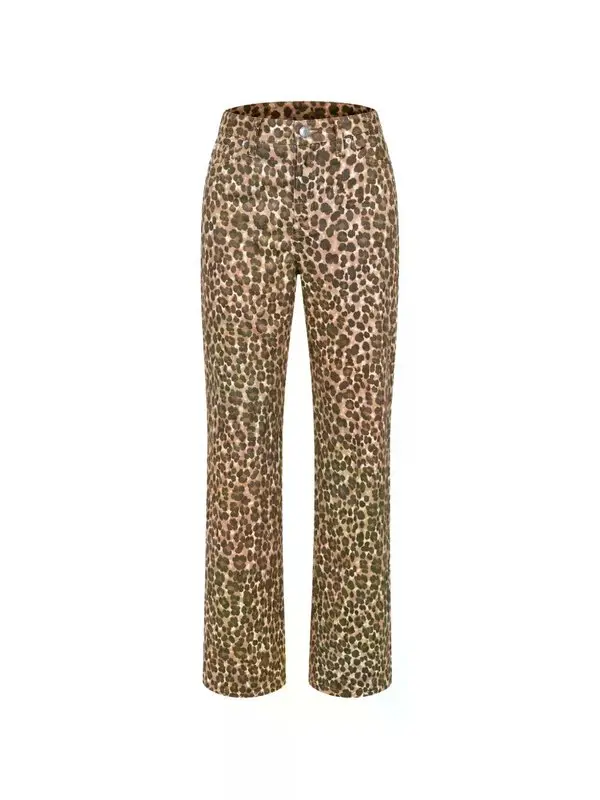Dkny Leopard-print Straight-leg Jeans