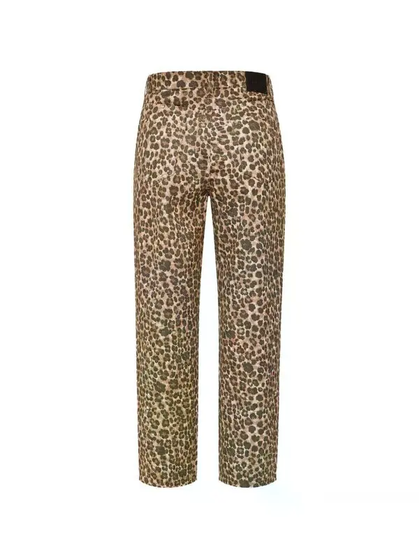 Dkny Leopard-print Straight-leg Jeans