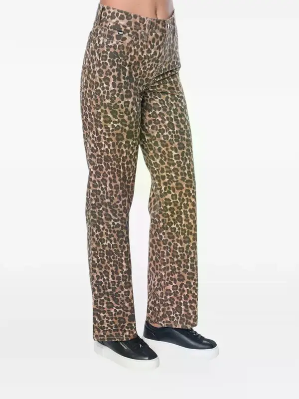 Dkny Leopard-print Straight-leg Jeans