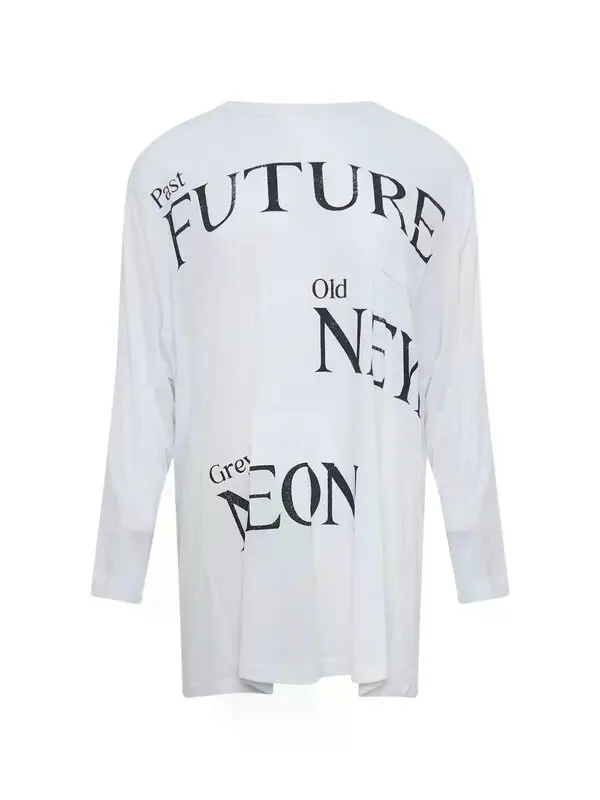 OPEN YY Slogan-print Long-sleeve T-shirt