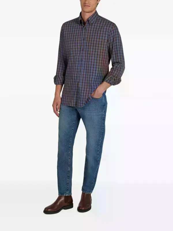 SLOWEAR Glanshirt Check-pattern Shirt