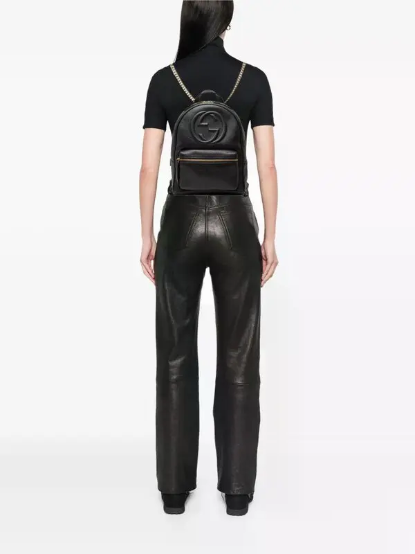 Gucci 2000-2015 Pebbled Calfskin Soho Chain Backpack