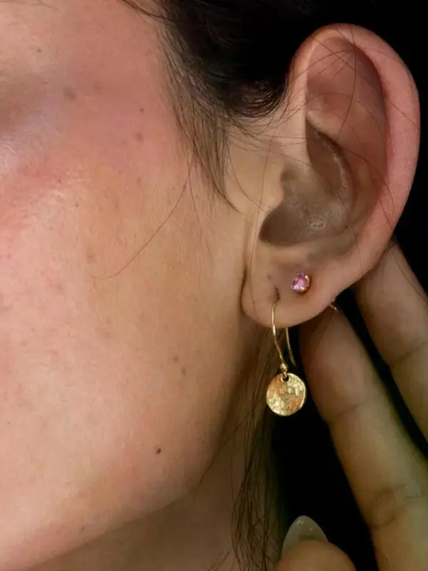 DOWER & HALL Nomad Hammered Disc Earrings