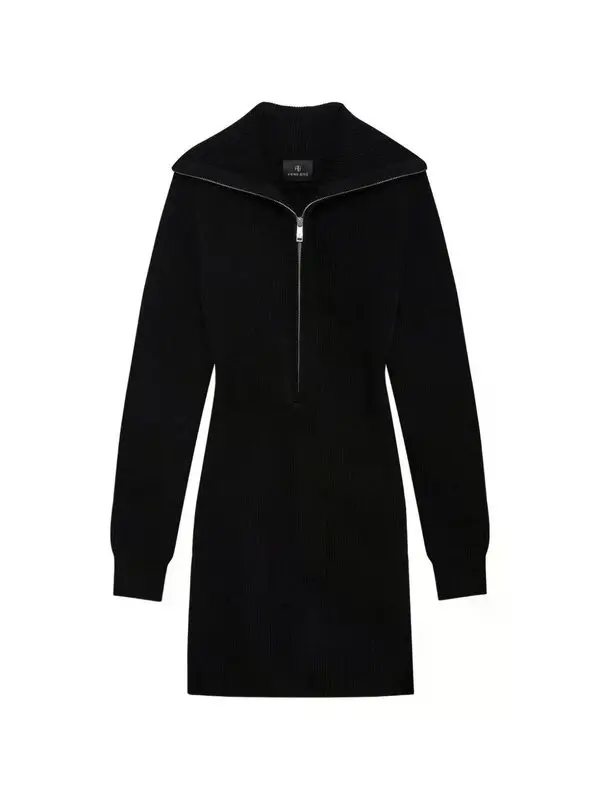 ANINE BING June Trucker-collar Dress - Black