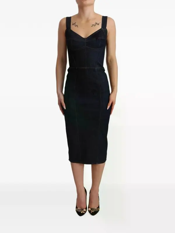 Dolce & Gabbana V-neck Denim Dress