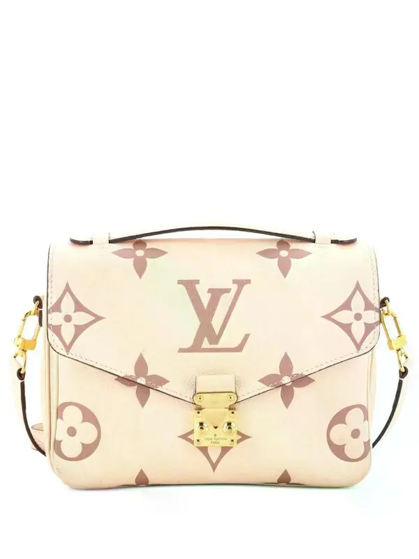 LOUIS VUITTON Pochette Metis Bicolor Monogram Empreinte Giant Crossbody Bag - Neutrals