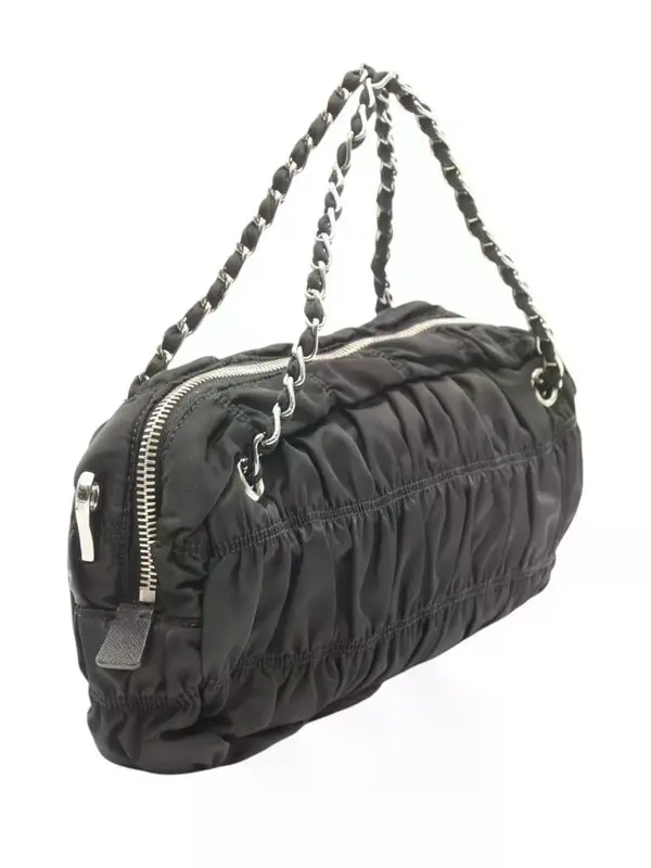Prada 2000-2013 Tessuto Gaufre Chain Satchel