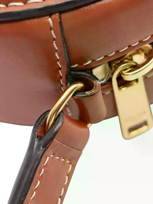Celine 2000-2026 Small Calfskin Cuir Triomphe Oval Crossbody Bag - Brown