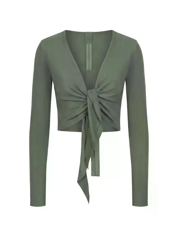 Rick Owens Cropped Wrap Cardigan - Green
