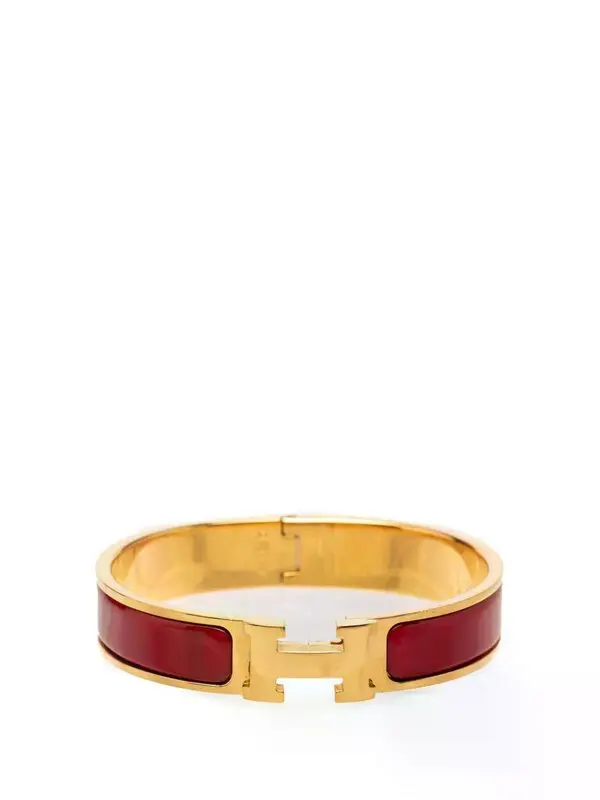 Hermès 2000-2026 Narrow Enamel Clic H Bracelet Pm Costume Bracelet - Red
