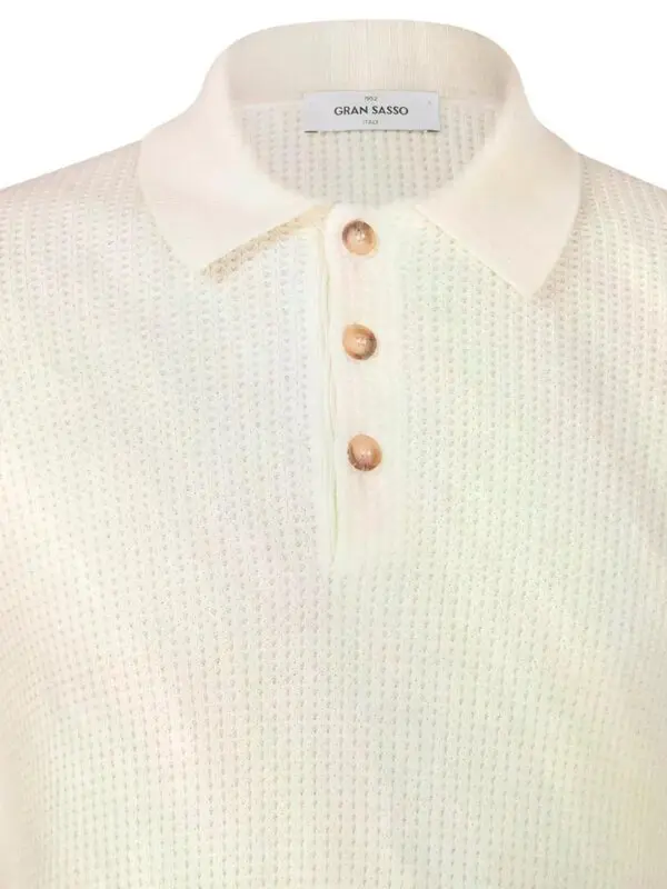 GRAN SASSO Waffle-knit Wool Polo Shirt