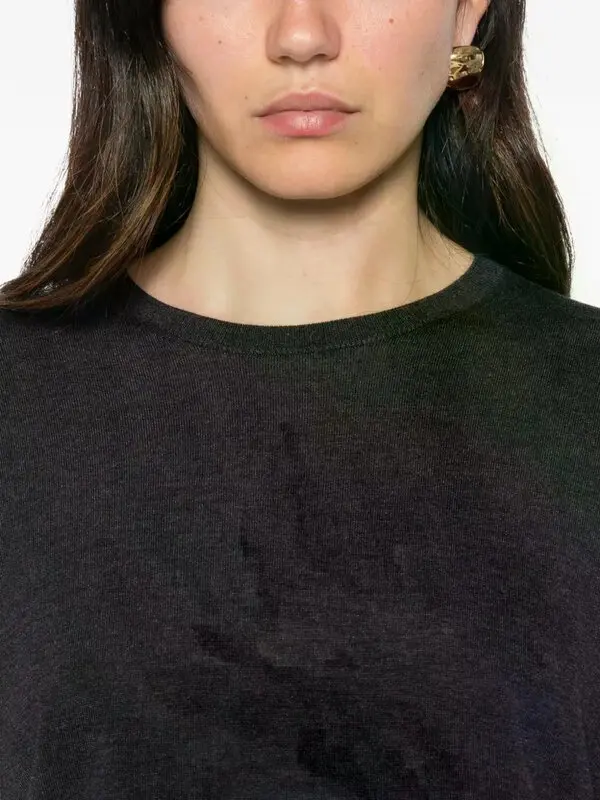 TOTEME Fine-knit Short-sleeve Top - Grey