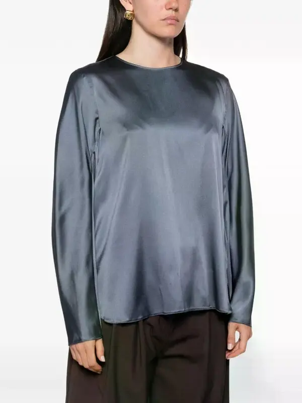 Max Mara Satin-finish Long-sleeve Shirt