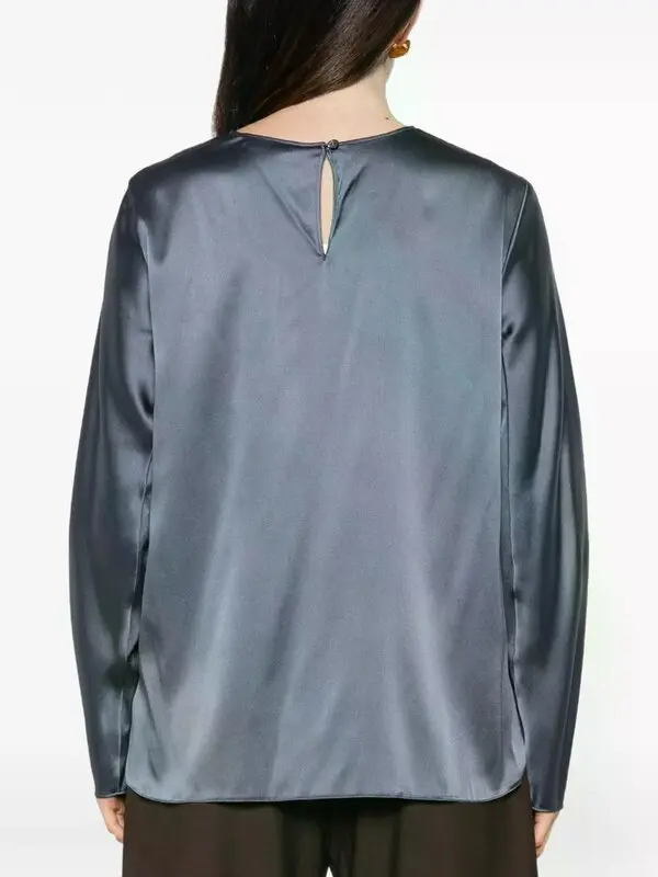 Max Mara Satin-finish Long-sleeve Shirt
