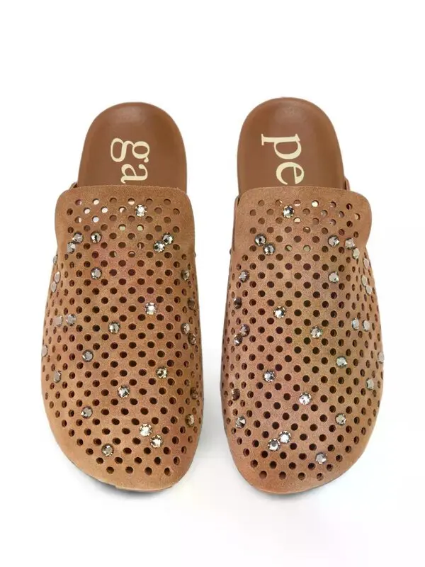 PEDRO GARCIA Braidy Crystal-embellished Flat Mules