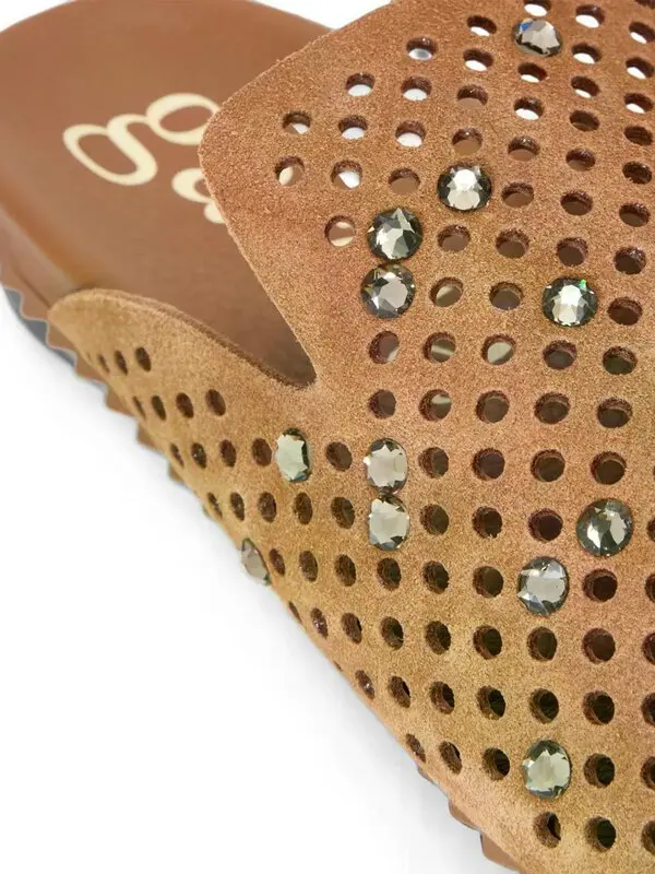 PEDRO GARCIA Braidy Crystal-embellished Flat Mules