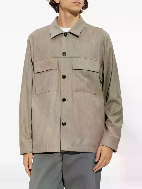 Paul Smith Light Beige Wool-cashmere Flannel Overshirt