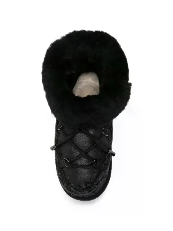 Mou Lace-up Crochet-trim Ankle Boots