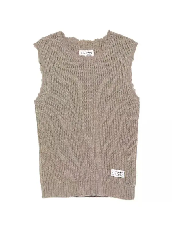 MAISON MARGIELA Distressed Ribbed-knit Vest