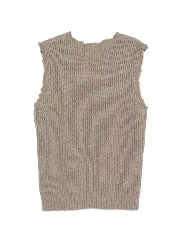 MAISON MARGIELA Distressed Ribbed-knit Vest