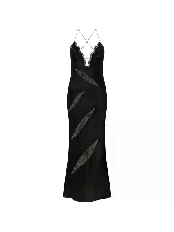 Roberto Cavalli Lace-trim Cut-out Dress - Black