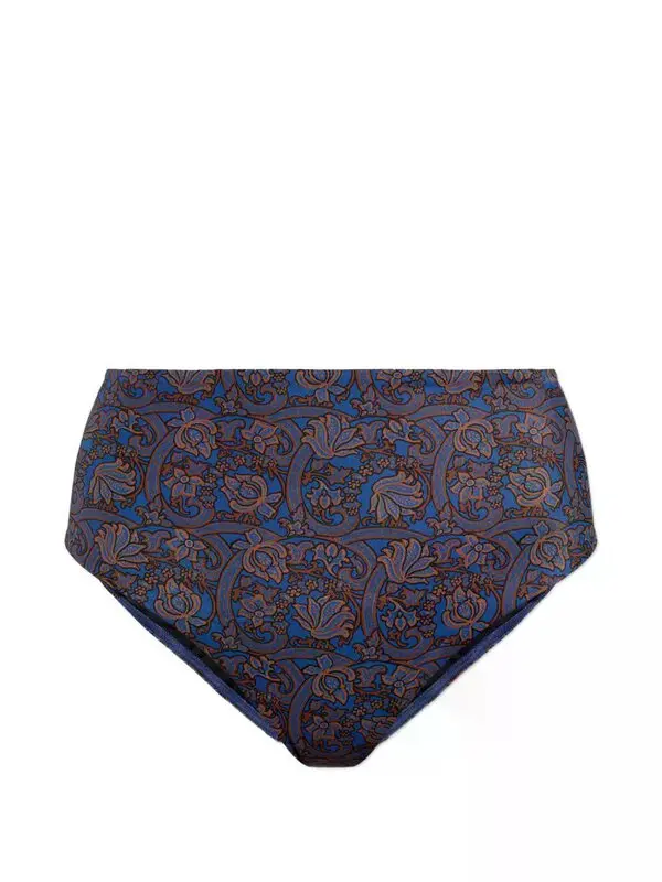 Matteau Paisley-print High-waist Bikini Bottoms - Blue
