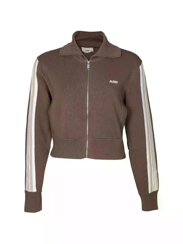 AUTRY Stripe-detail Logo-embroidered Jacket