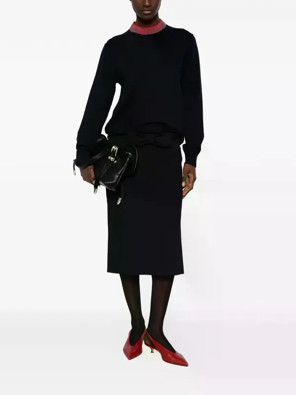 N°21 Contrast-trim Crew-neck Sweater