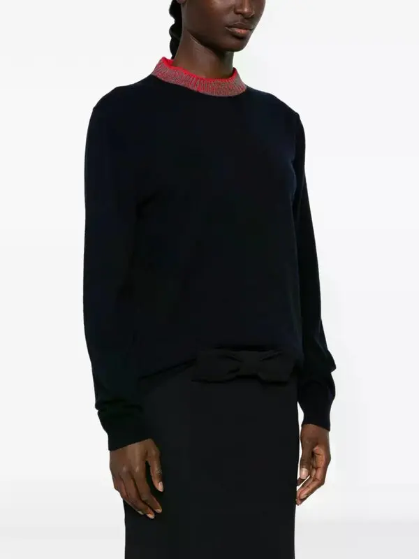 N°21 Contrast-trim Crew-neck Sweater
