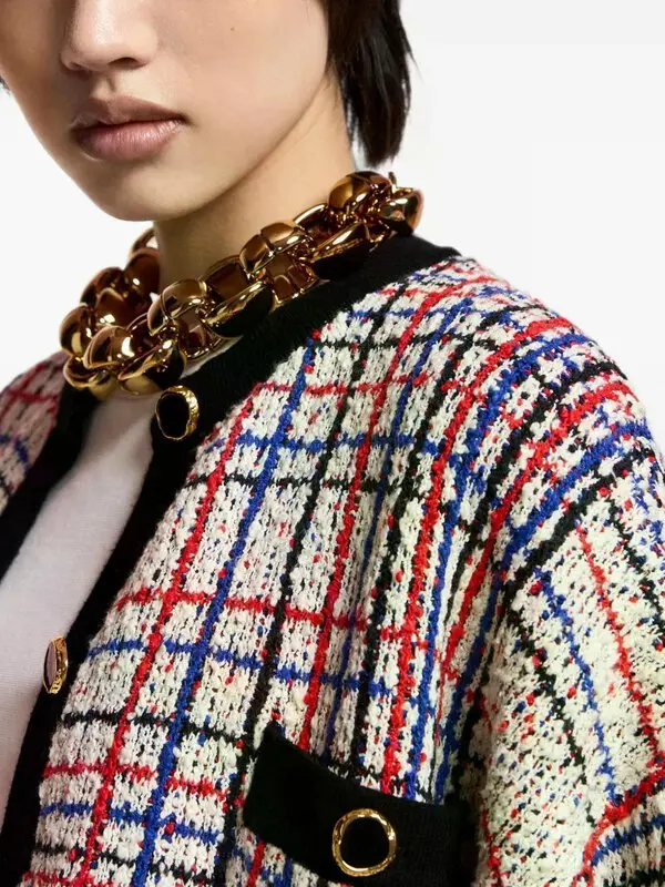 Essentiel Antwerp Kannel Checked-knit Cardigan